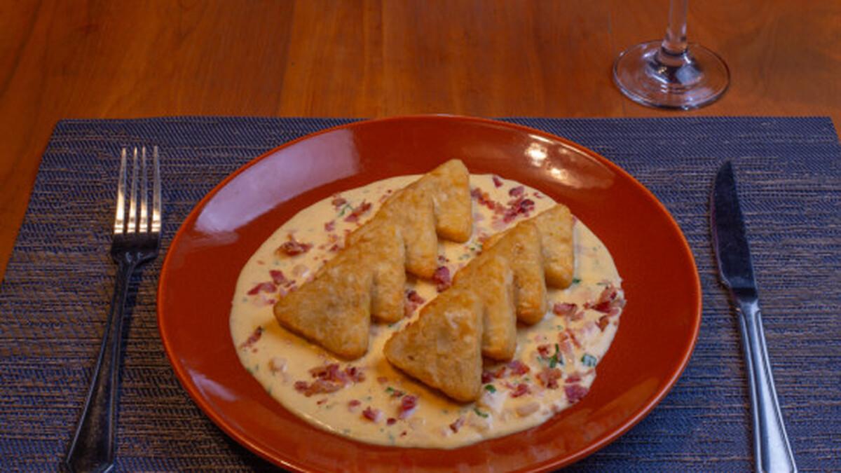 Receita de Mini Hash Brown à carbonara - Comida e Receitas