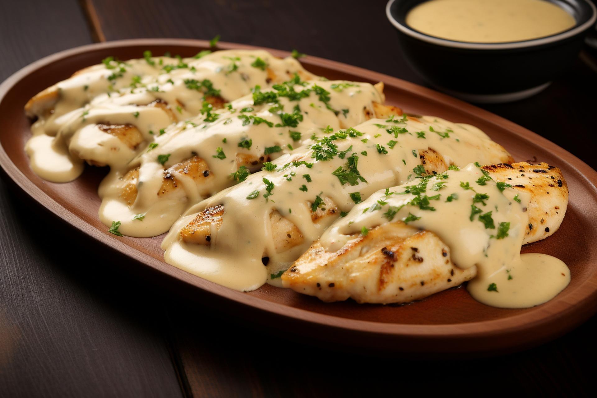 Receita de Frango grelhado com molho de queijo - Comida e Receitas